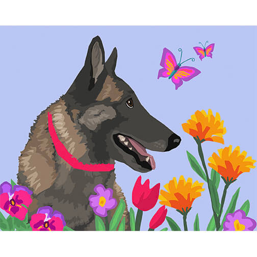 Pet Portrait Themes | Browse Cute Pet Art Settings - Sara England Designs