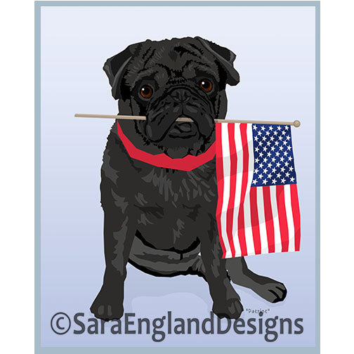 Pug - Patriot-Black — Sara England Designs