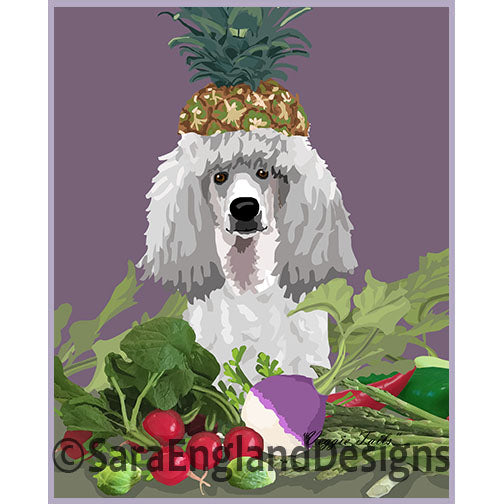Poodle Standard - Veggie Tails-White — Sara England Designs