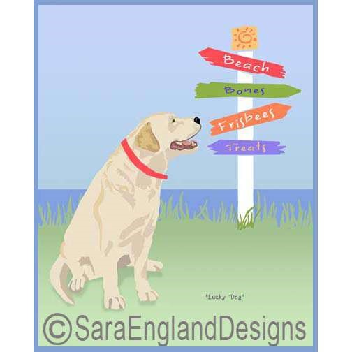 Labrador Retriever - Lucky Dog - Three Versions - Yellow — Sara England ...