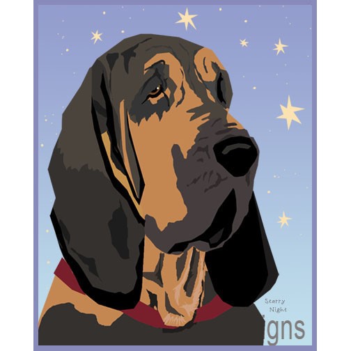 Bloodhound - Starry Night - Two Versions - Black & Tan — Sara England ...