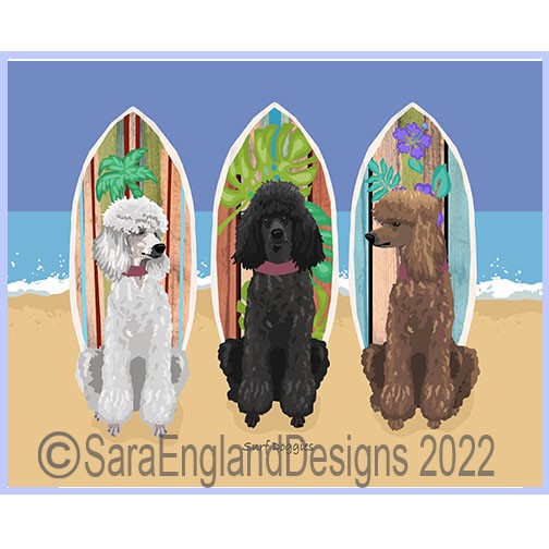 Poodle-Standard - Surf Doggies — Sara England Designs
